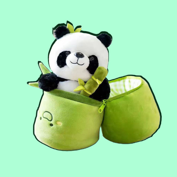 Adorable Panda Plushie Inside Bamboo | Soft and Huggable Toy | omgkawaii