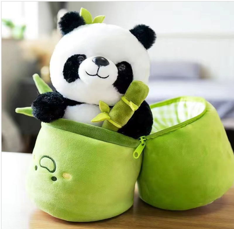 Adorable Panda Plushie Inside Bamboo | Soft and Huggable Toy | omgkawaii